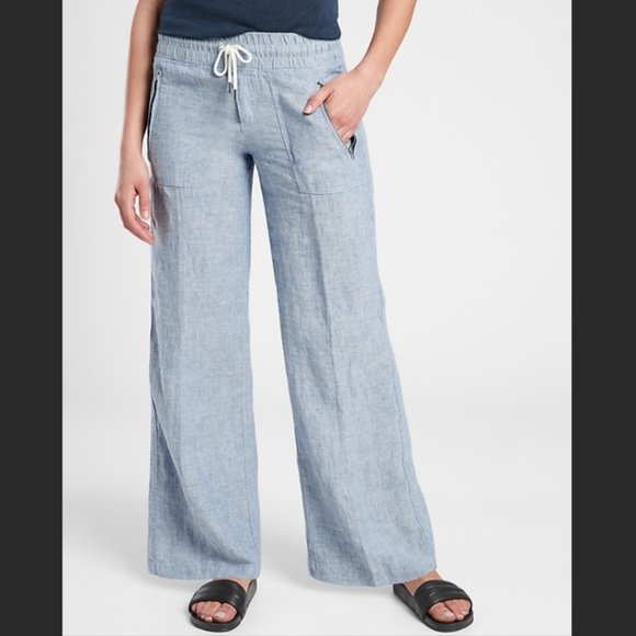 Athleta Cabo Linen Wide Leg Pant
